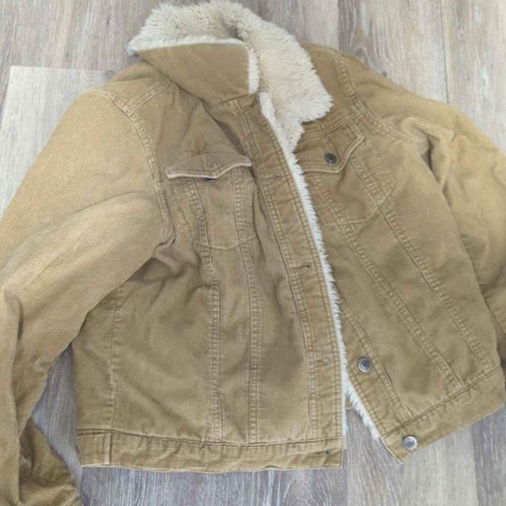 Corduroy Tan Sherpa Lined Trucker Jacket Arizona Size… - Gem